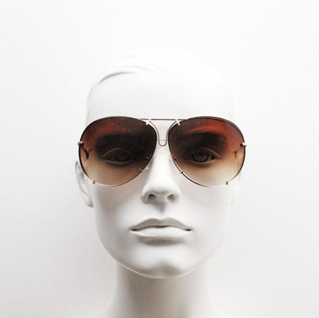 Y2K Vintage Oversized Aviator Sunglasses. Large Aviators in Gold Metal ...