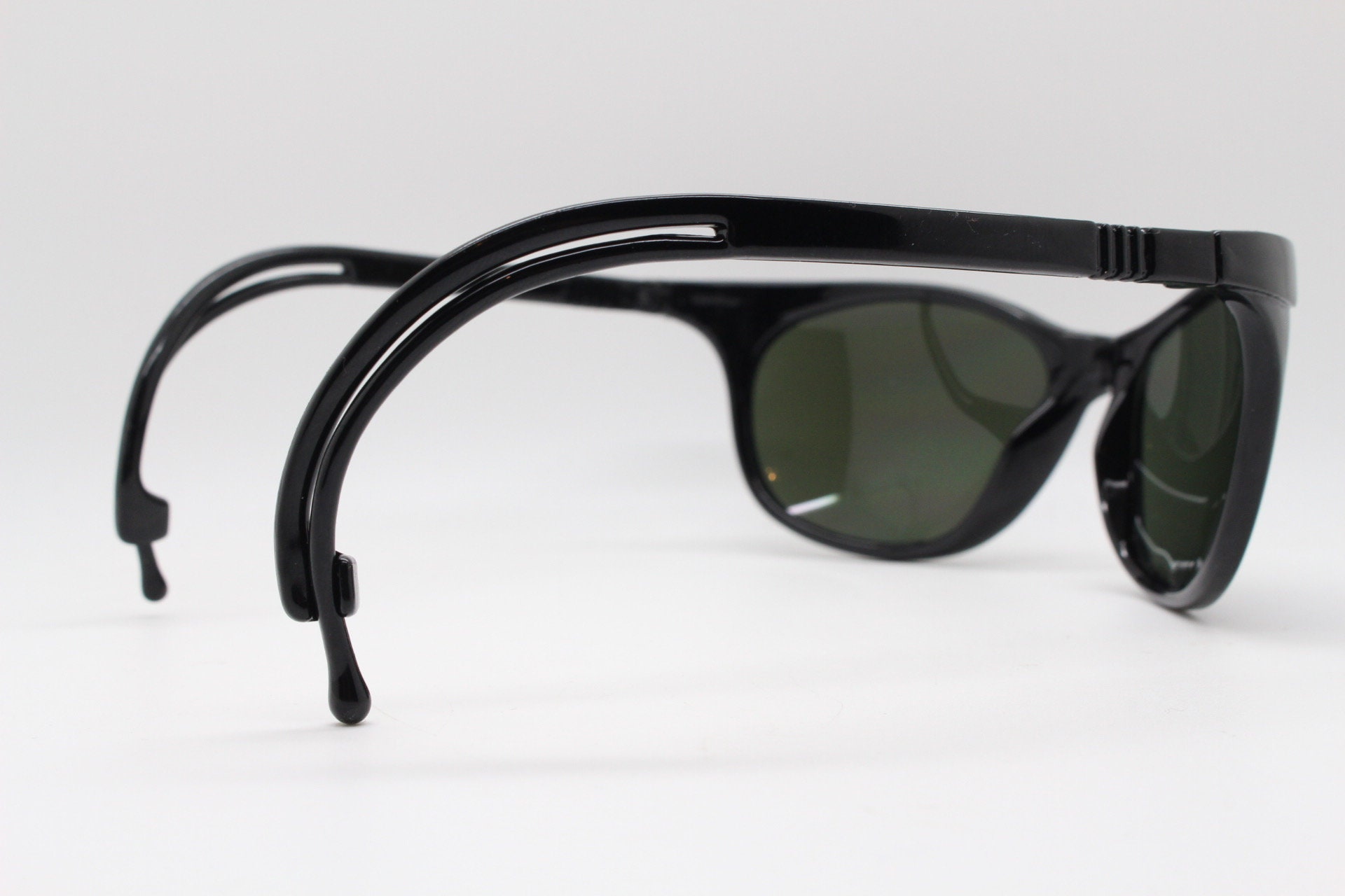 90s vintage wraparound bug eye sunglasses.Imposing black gloss | Etsy