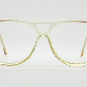 70s Vintage Big Square Aviator Glasses. Brown and Transparent Crystal ...