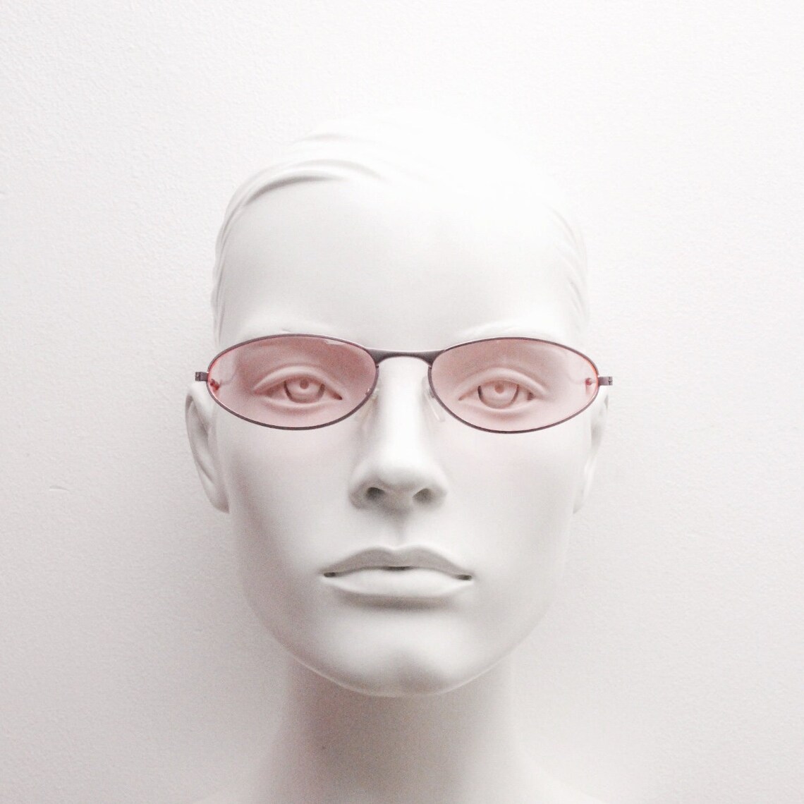 Y2k Vintage Oval Cat Eye Sunglasses Pink Metal Frame With Etsy Uk