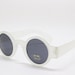 90s Vintage Round Micro Sunglasses. Tiny Frosted White Matt Frame With ...