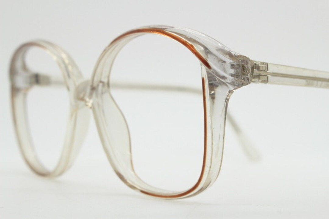 80s Vintage Large Eye Glasses by RPL London. Transparent Crystal ...