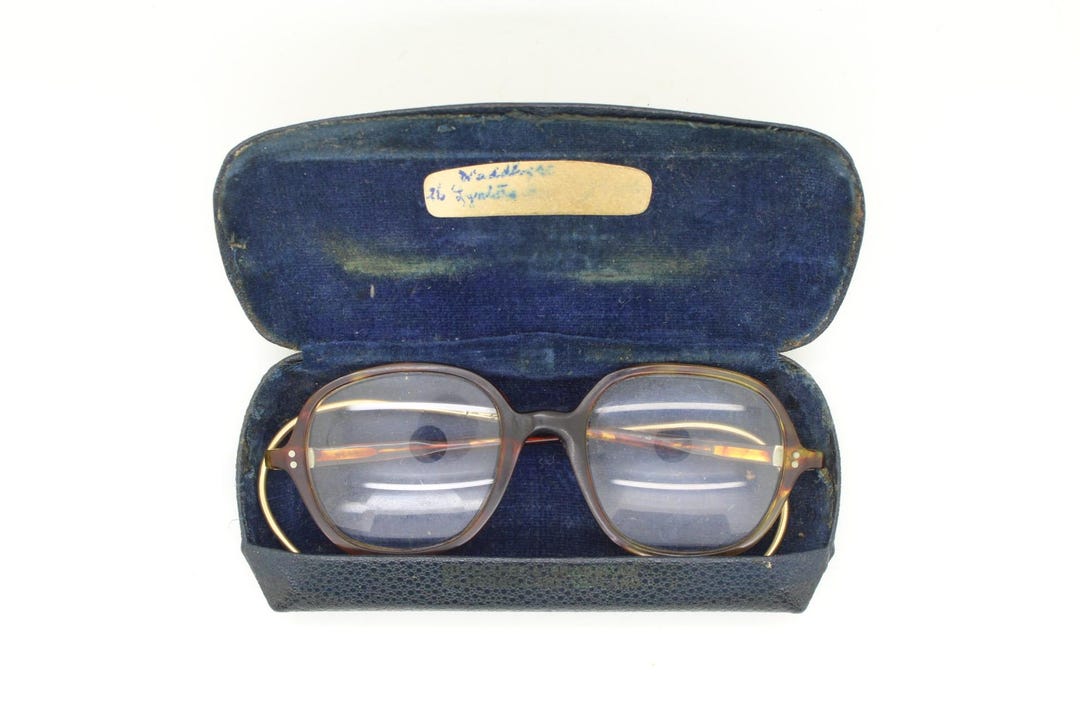 Vintage 30s Round Acetate Eye Glasses. Vibrant Honey Tortoise Coil Arm ...