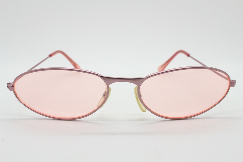 Y2k Vintage Oval Cat Eye Sunglasses Pink Metal Frame With Etsy Uk