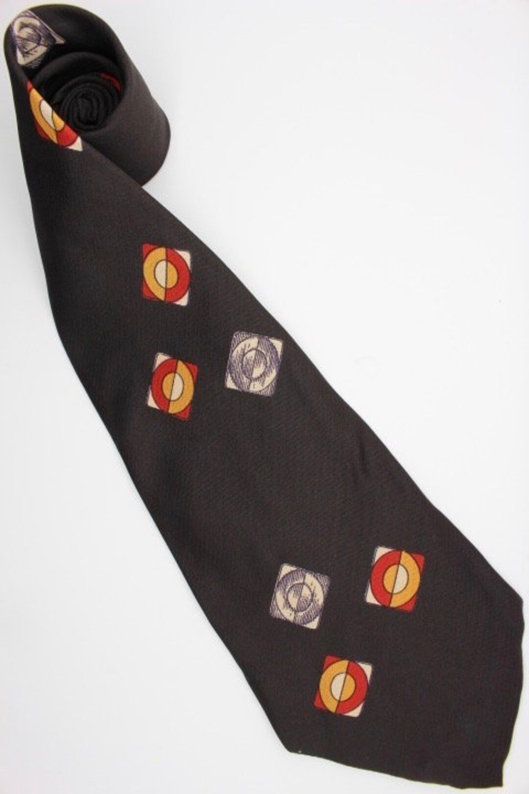Roberto Carlo 70s Vintage All Silk Big Kipper Necktie. Brown Base With ...