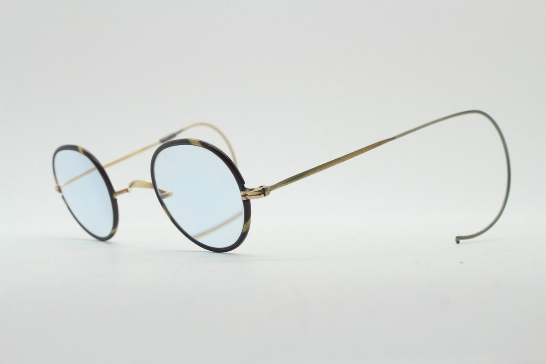 20s Vintage Antique Glasses. Gold Frame With Tortoise Lens Surrounds ...