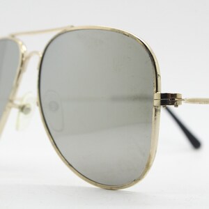 70s Vintage Mirror Aviator Sunglasses. Silver Metal Teardrop Frame With ...