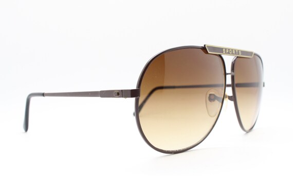 80s vintage big aviators. Brown metal frame with sizz… - Gem