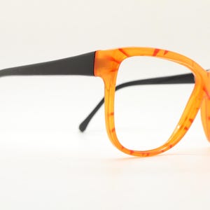 80s Vintage Oversized Cat Eye Glasses. Womens Outrageous Orange Acetate ...
