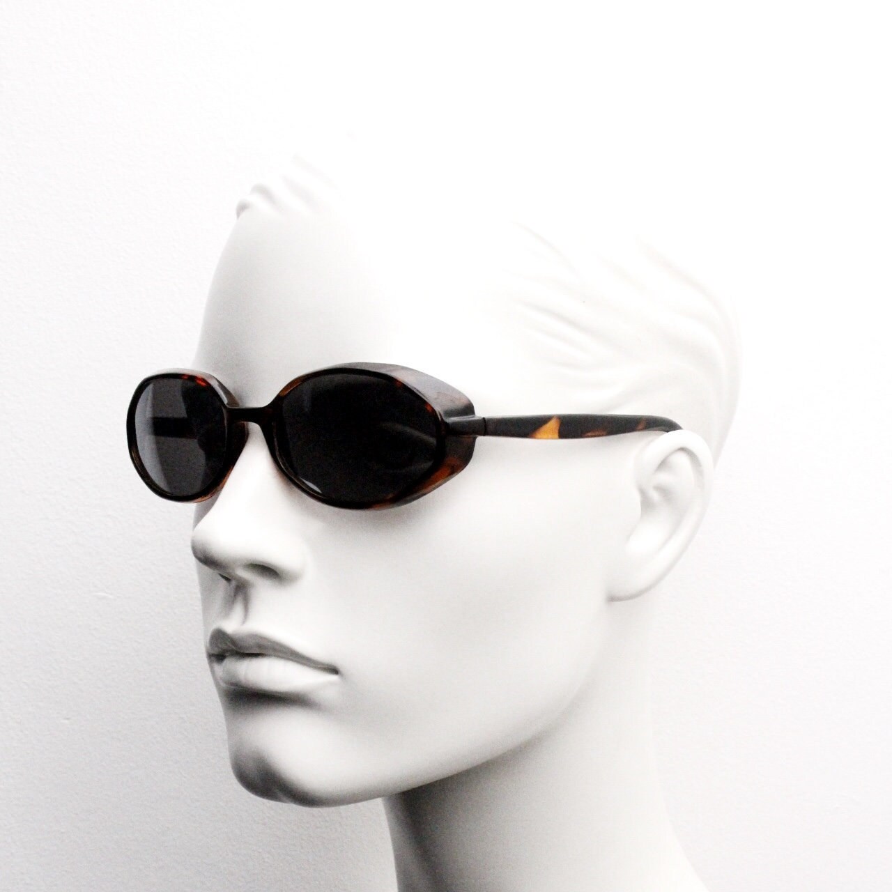 90s vintage oval octagon sunglasses. Curved 'goggle' | Etsy