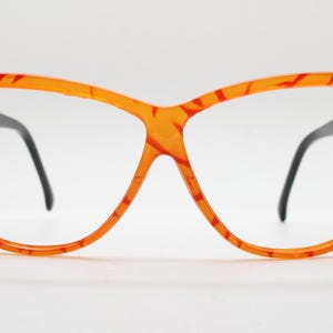 80s Vintage Oversized Cat Eye Glasses. Womens Outrageous Orange Acetate ...
