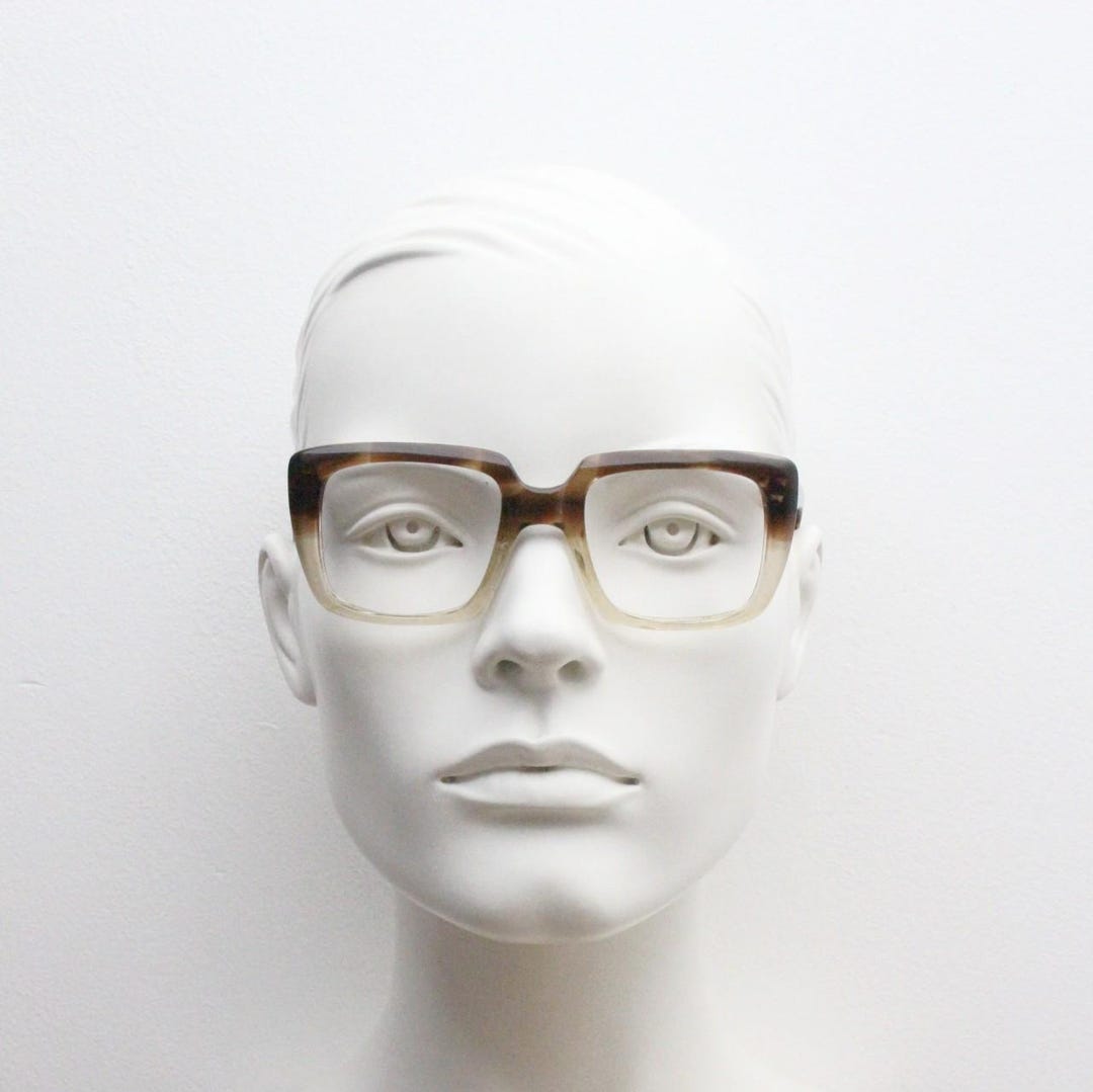 60s Vintage Square Eye Glasses Made by Helmecke. Authentic Thick ...