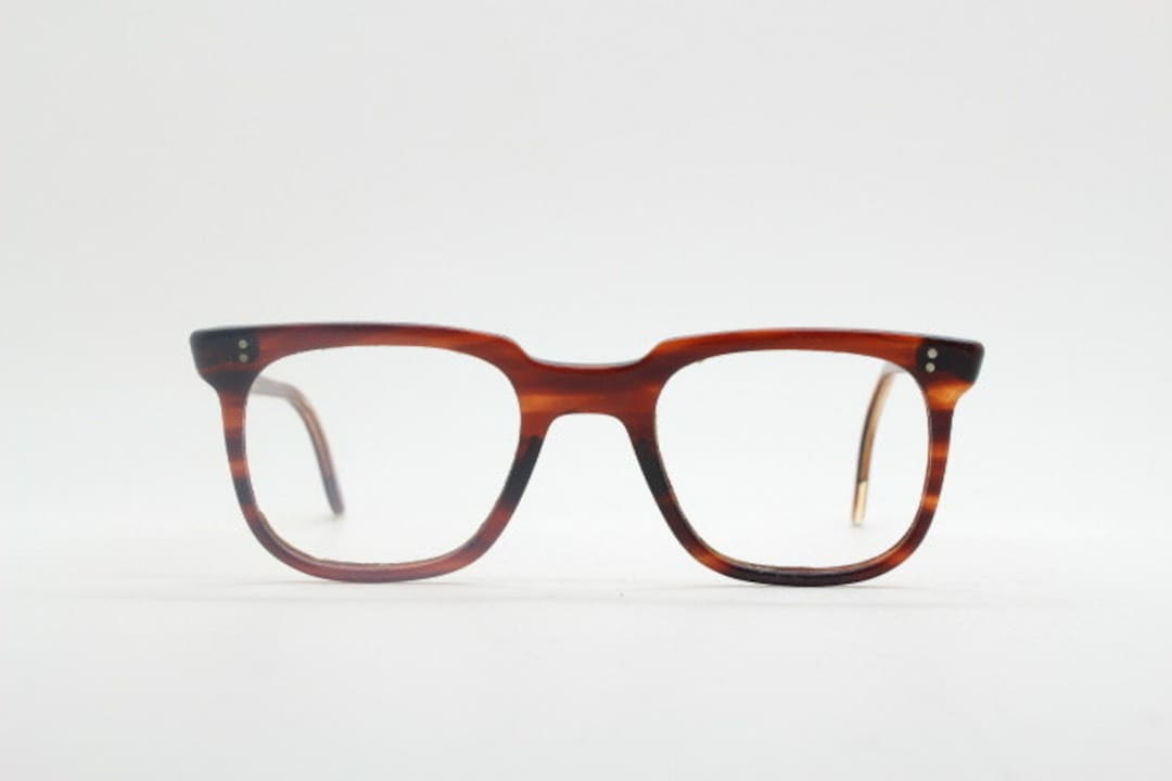 Vintage 40s Slim Wayfarer Design Glasses. Refined Tortoise Optical ...