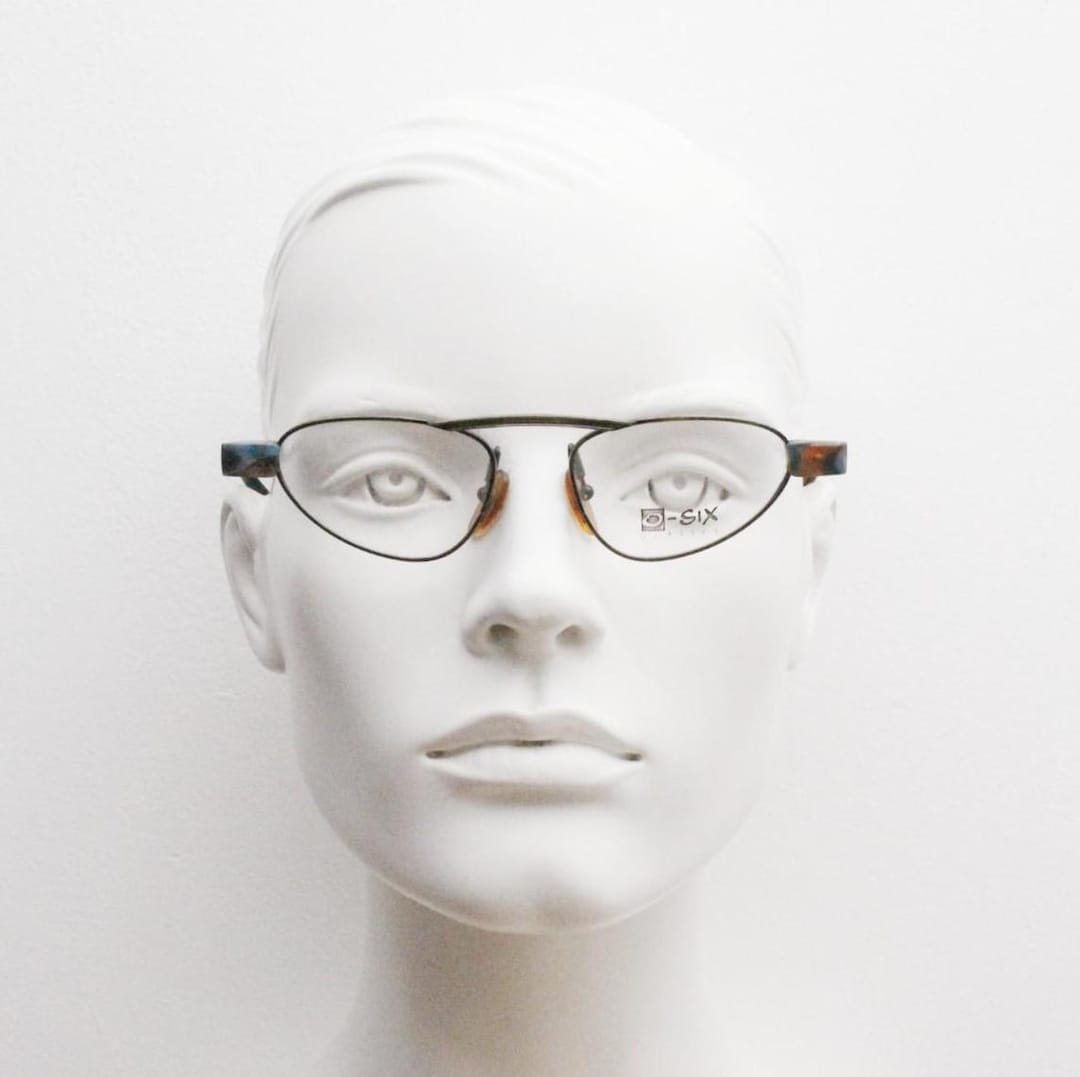 O Six 90s Vintage Oval Eye Glasses Made in Italy. Bronze Finish Metal ...