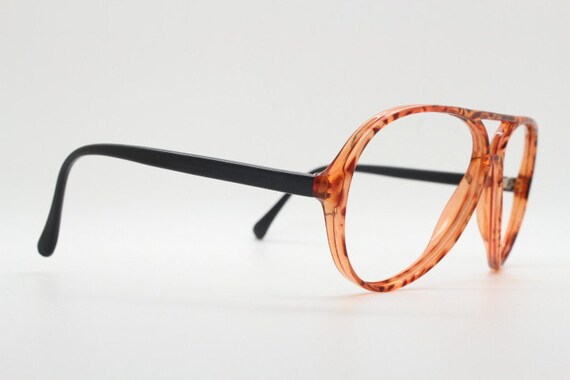 70s vintage acetate square aviator eye glasses. Mottl… - Gem