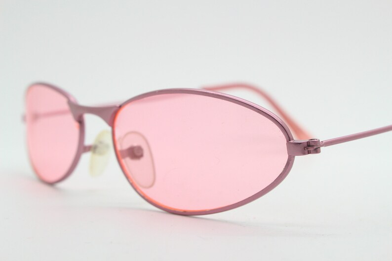 Y2k Vintage Oval Cat Eye Sunglasses Pink Metal Frame With Etsy Uk