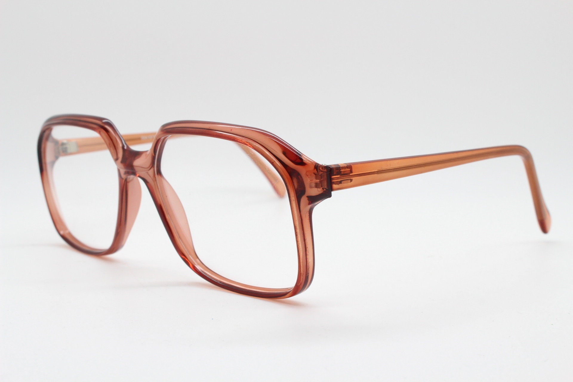 60s vintage square glasses by Romco. Transparent brown optical | Etsy