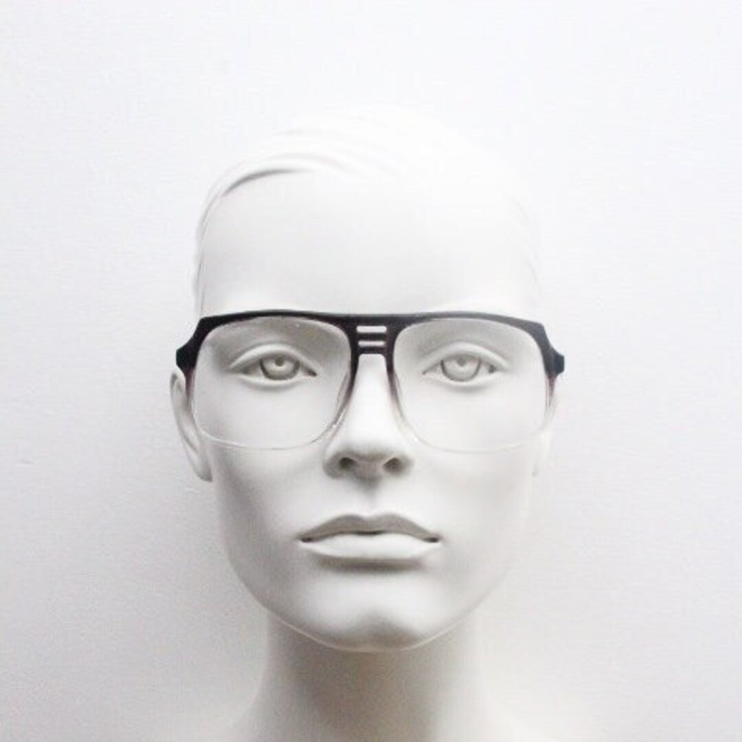 70s Vintage Big Square Glasses by RPL London. Black to Crystal Ombre ...