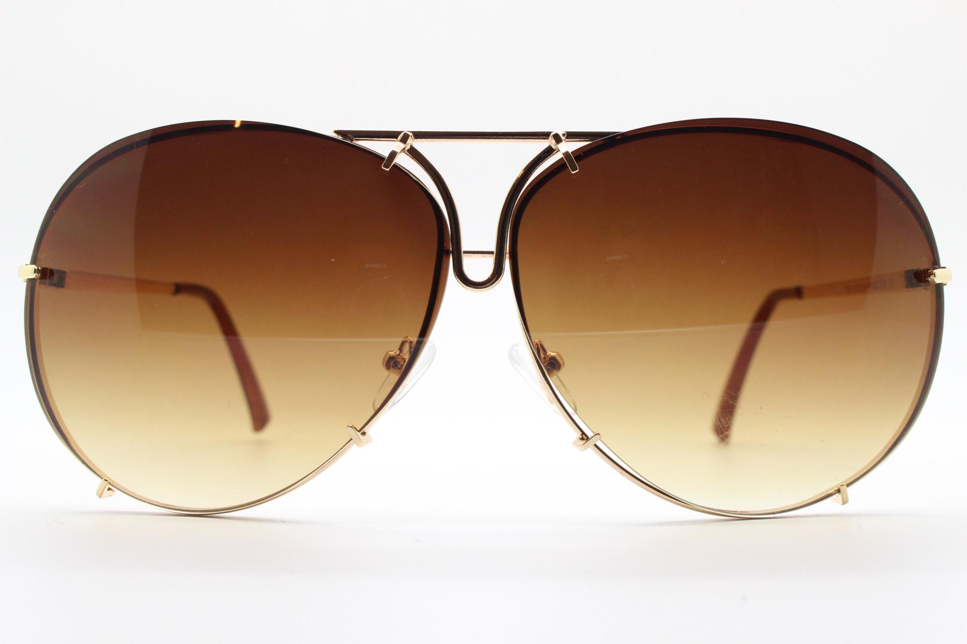 Y2K Vintage Oversized Aviator Sunglasses. Large Aviators in Gold Metal ...