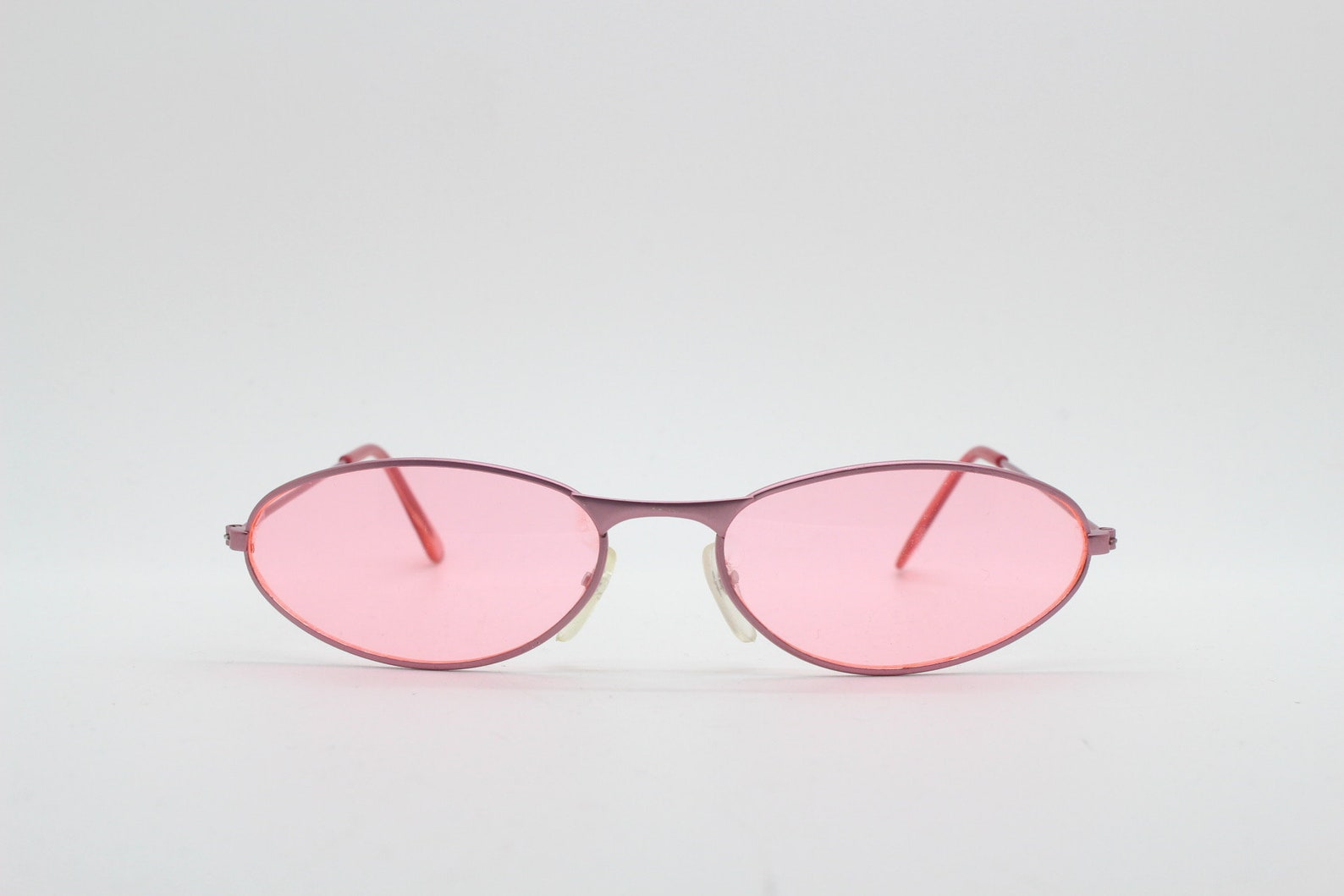 Y2k Vintage Oval Cat Eye Sunglasses Pink Metal Frame With Etsy Uk