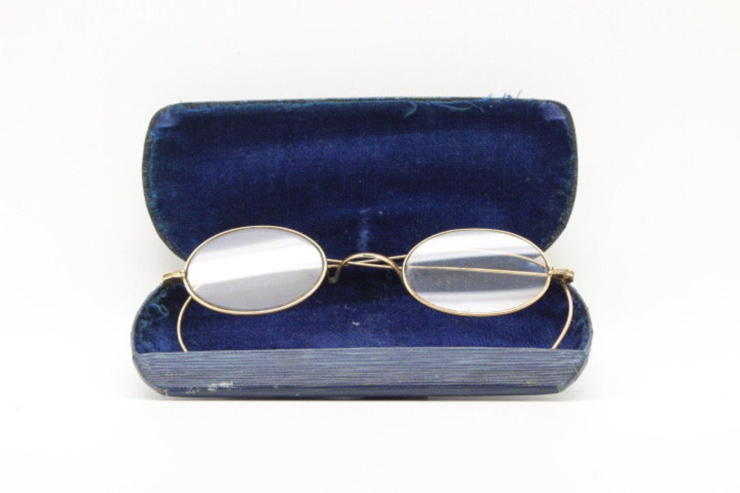 Victorian Vintage Antique Oval Glasses. 1800s Metal Optical Gold Wire ...