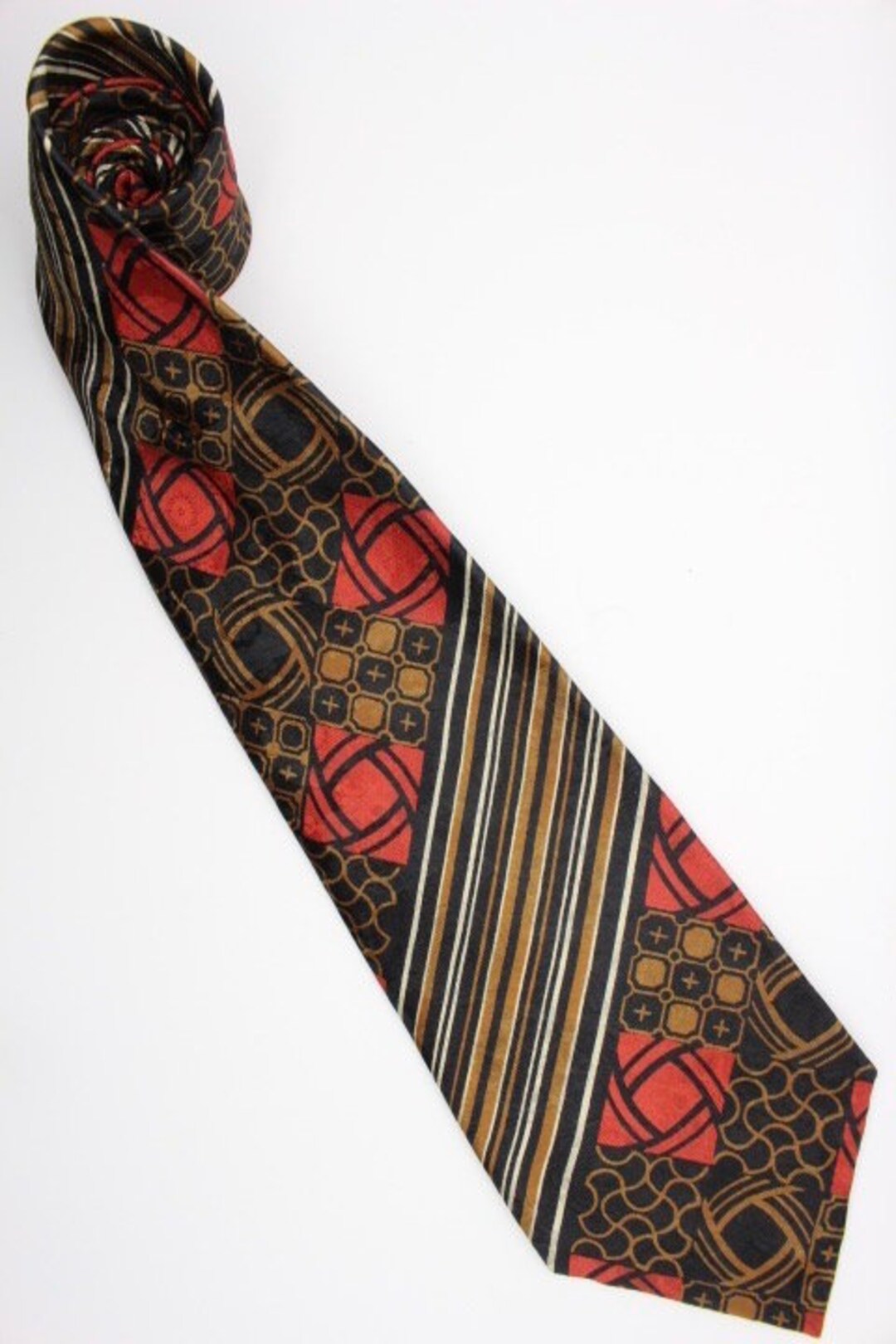 70s Vintage Silk Neck Tie Made in Japan by Asakura for Kintetsu ...