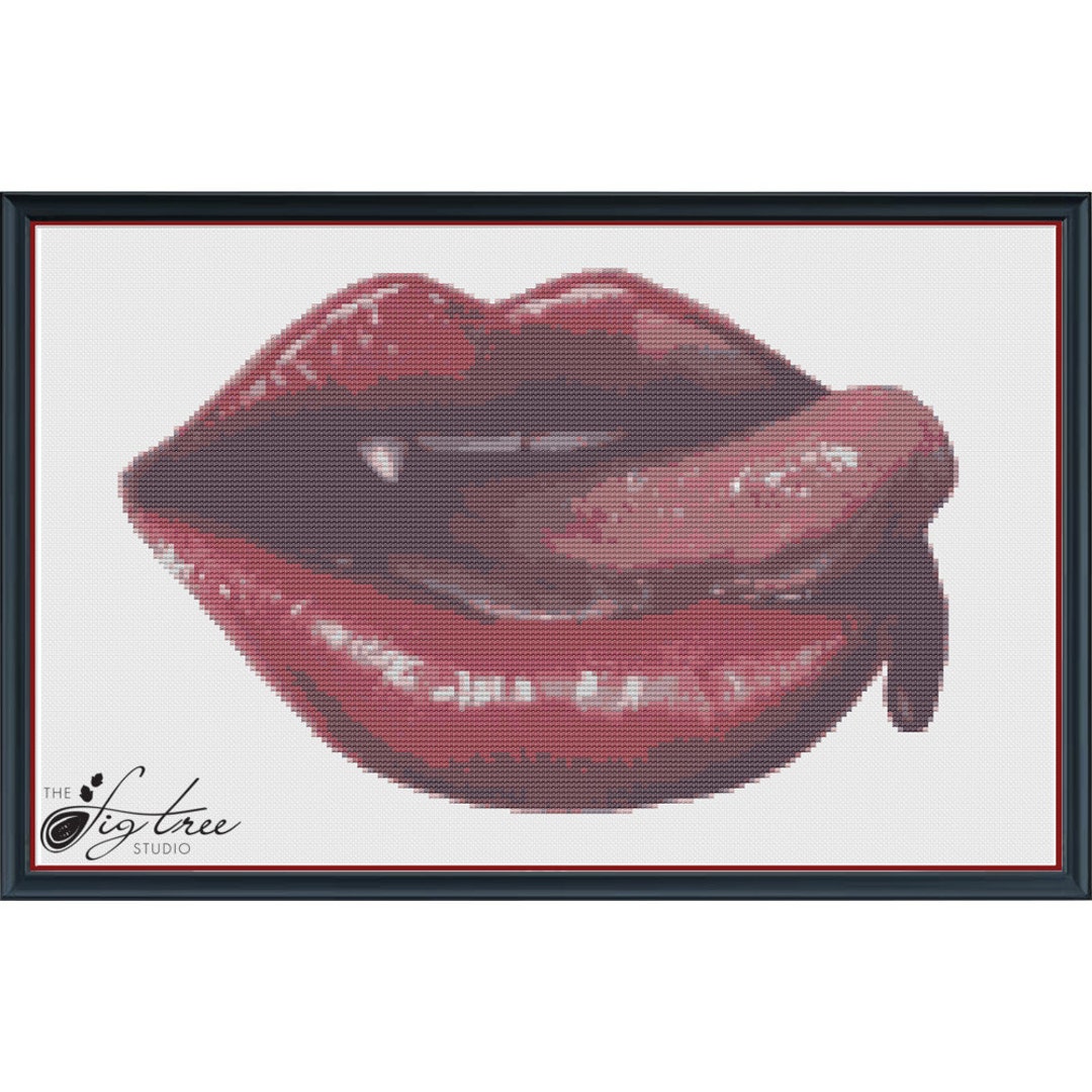 True Blood Lips Digital Cross Stitch Pattern - Etsy