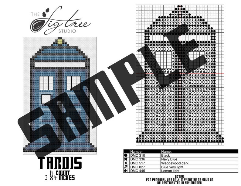TARDIS Cross Stitch Digital File - Etsy