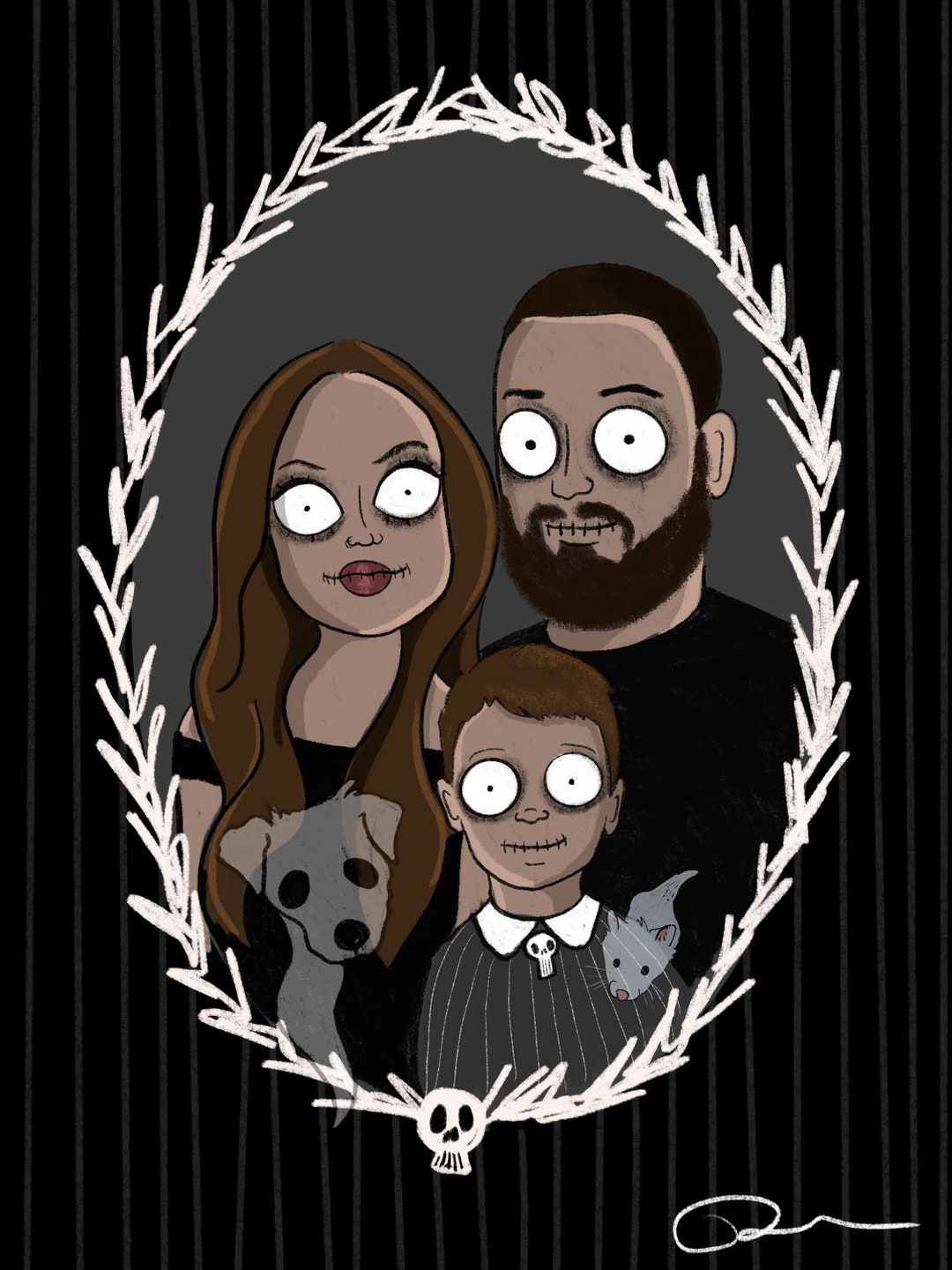 Nightmare Style Digital Portrait - Etsy