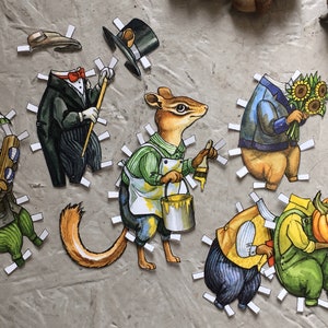 Chipmunk Paper Dolls set of 2 Paper Dolls - Etsy