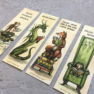 Bookmark Collection (set of 4 Bookmarks) Vintage Style for Book Lovers ...