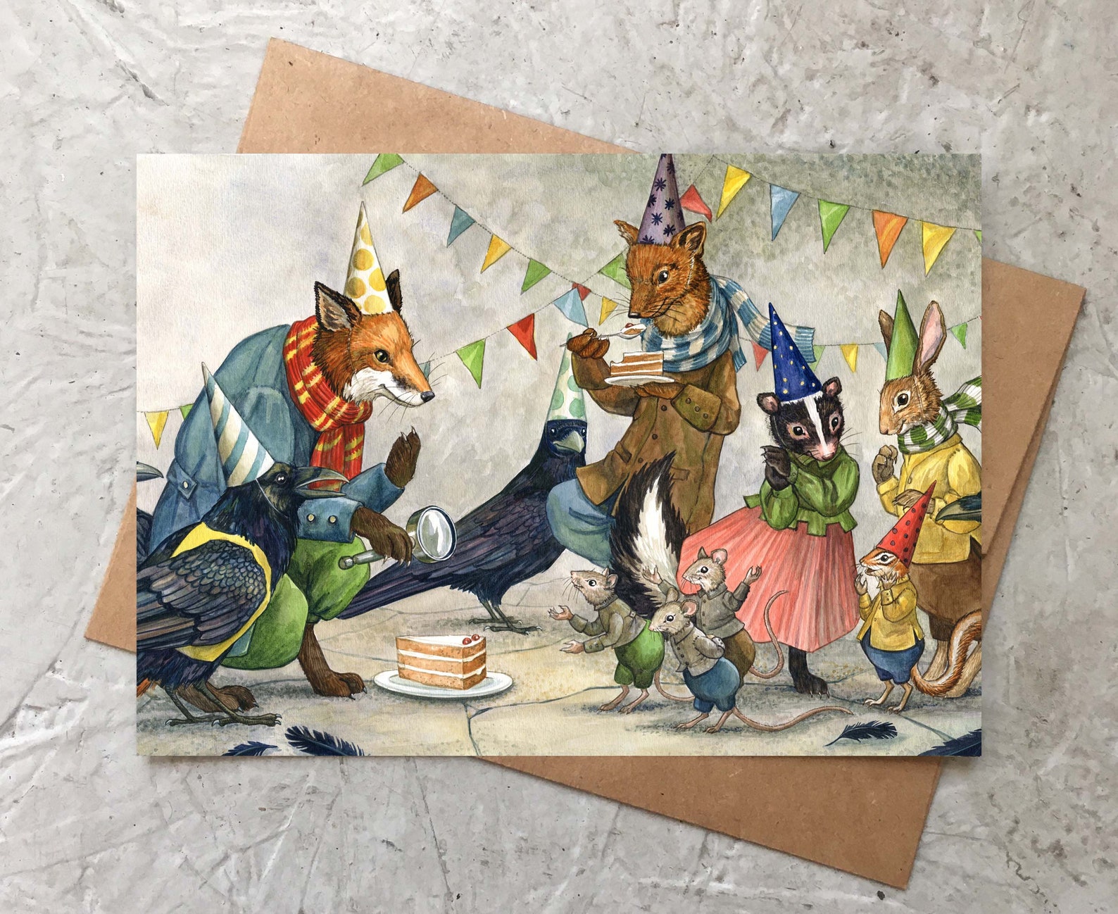 Celebrate With Hector Fox and Friends (blank Card) 5x7 - Etsy
