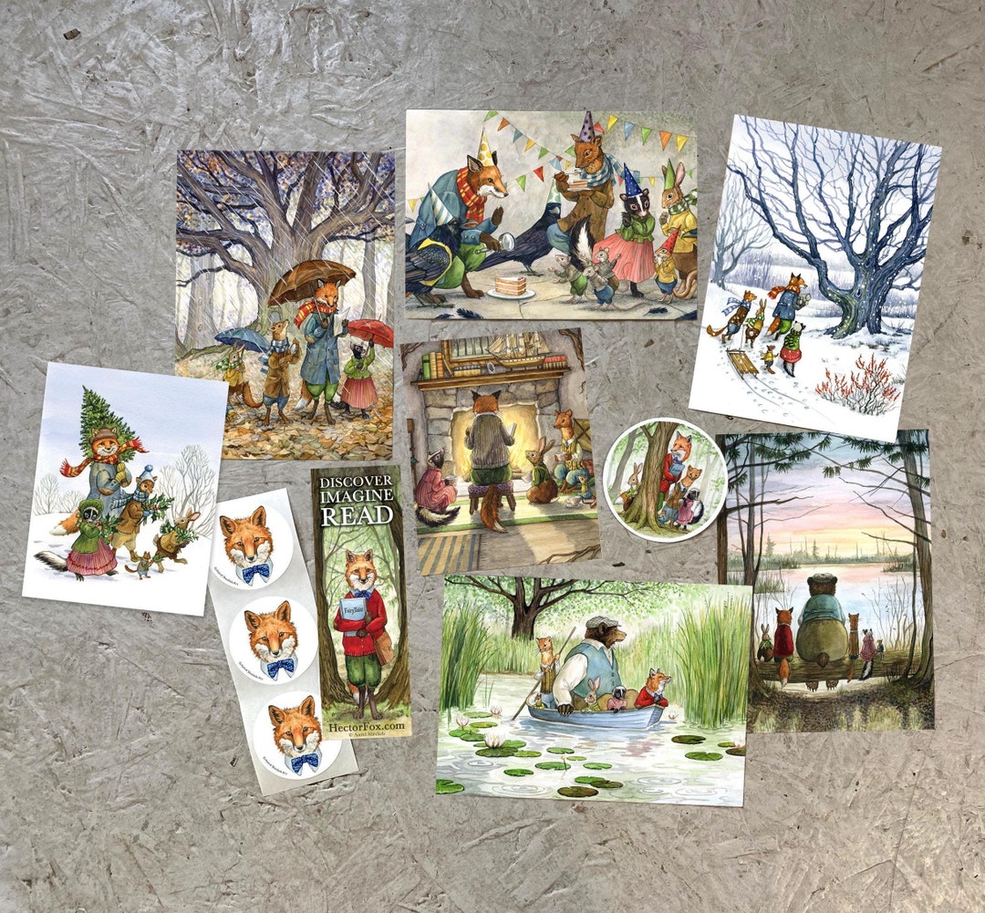Hector Fox Collection (12 Item Set - Cards, Stickers, Bookmark + an ...