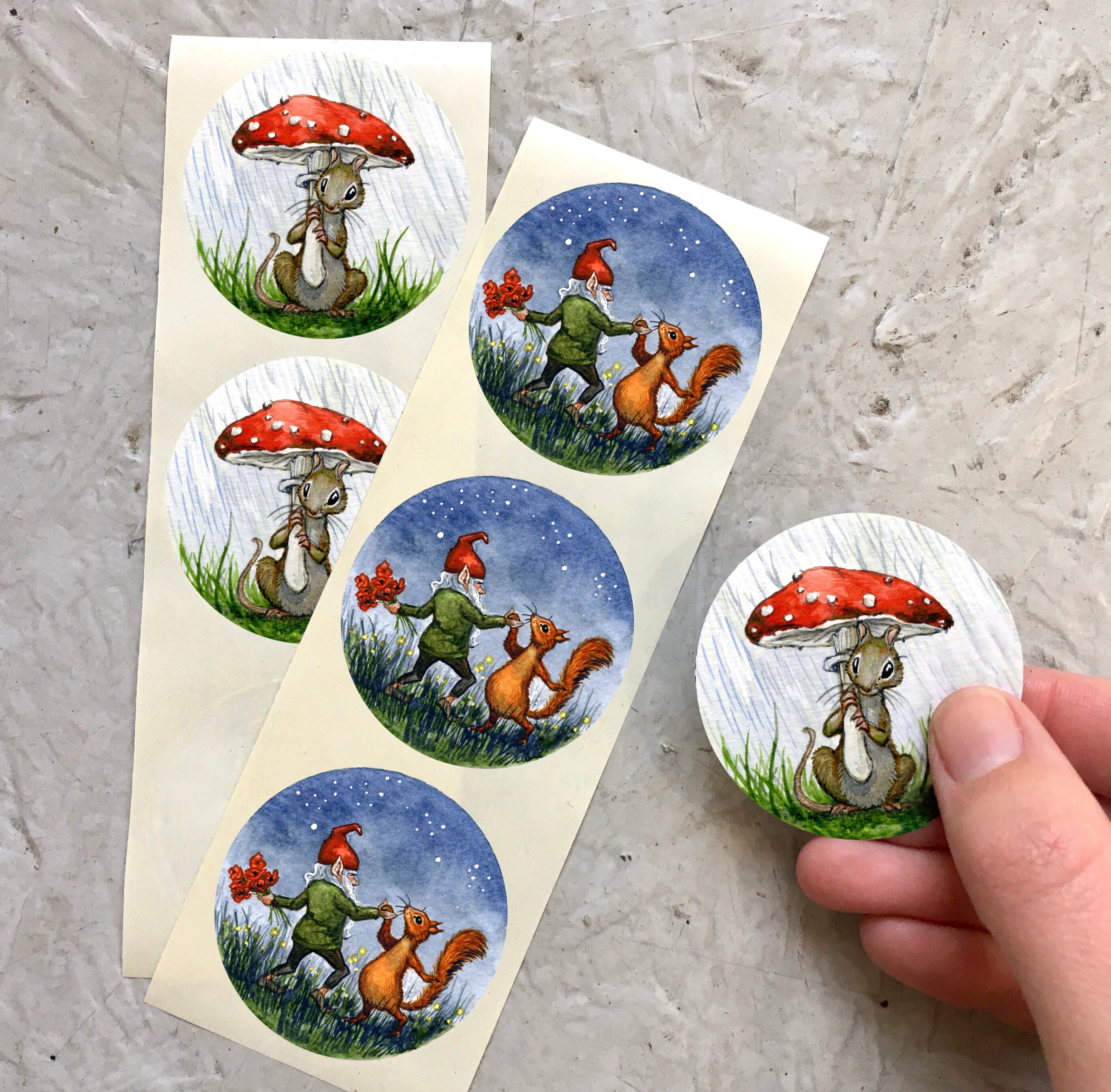 6 Whimsical Stickers (2 Images) 2 Inch Round - Etsy
