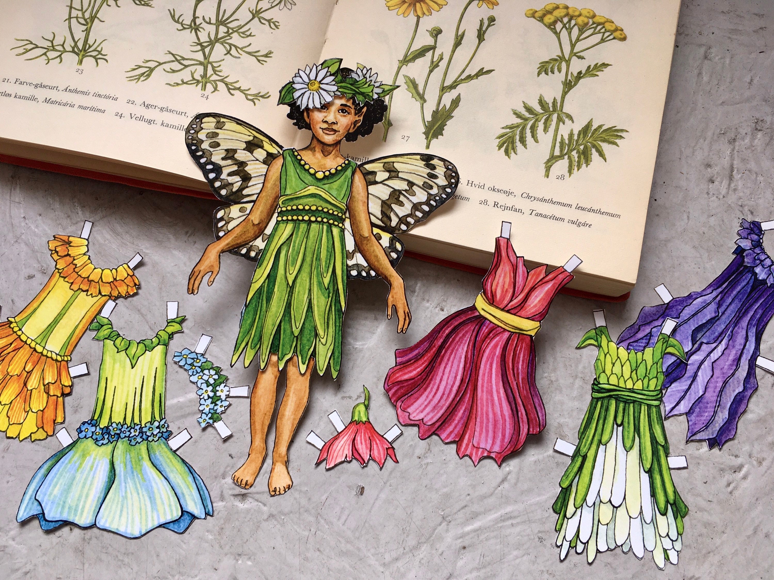5 x Fairy Paper Dolls Vintage Style set of 5 paper dolls | Etsy
