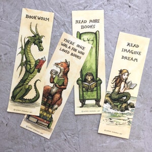Bookmark Collection (set of 4 Bookmarks) Vintage Style for Book Lovers ...