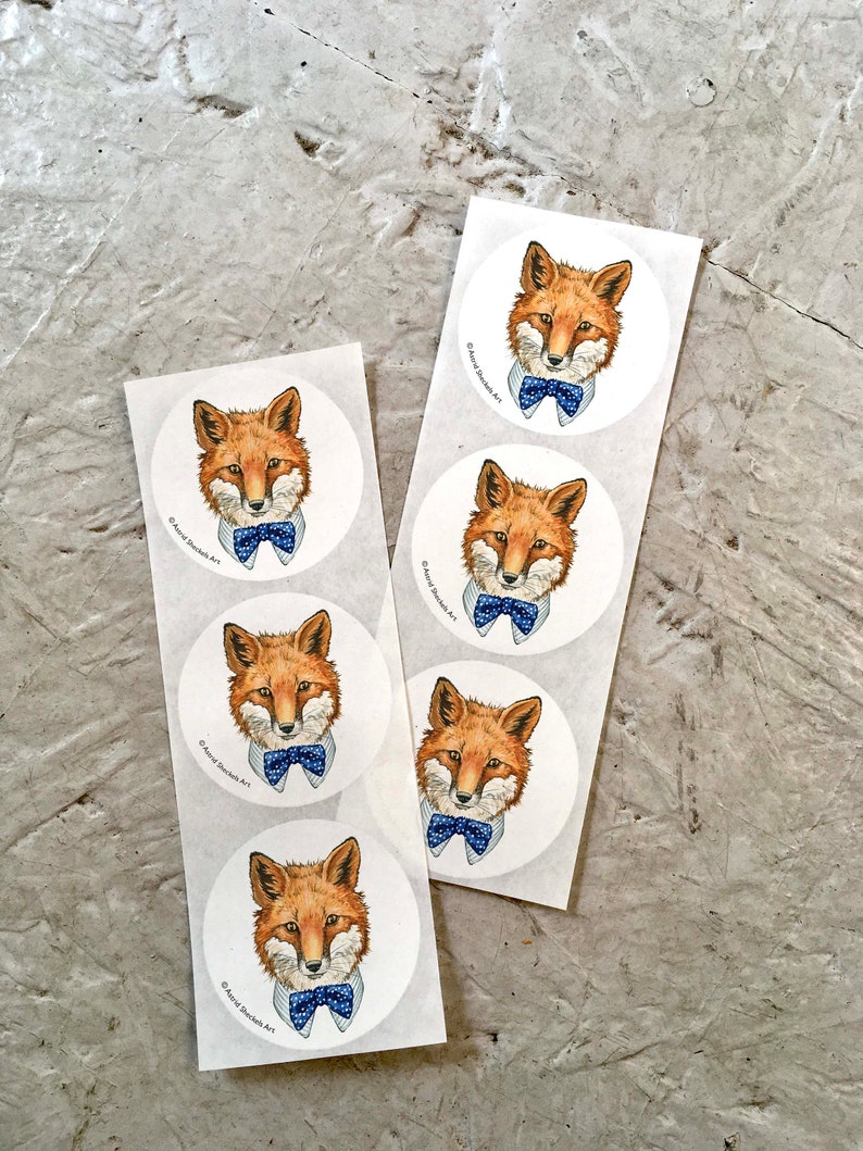 6 Hector Fox Stickers 2 Inch Round - Etsy