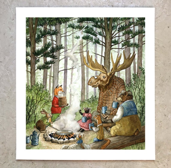 PRINT Breakfast with Hector Fox & Friends archival limited | Etsy