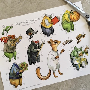 Chipmunk Paper Dolls set of 2 Paper Dolls - Etsy