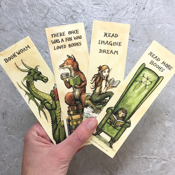 Bookmark Collection set of 4 Bookmarks Vintage Style for - Etsy