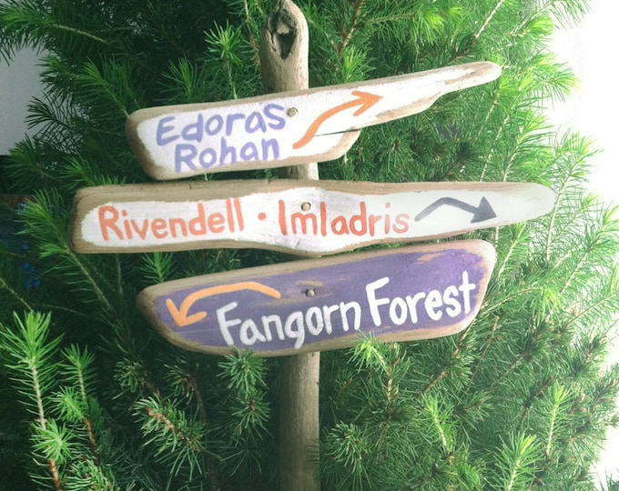 Hobbit Signpost Miniature Garden, Sign Post, Fairy Garden, Fantasy ...
