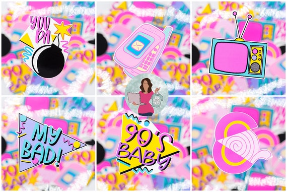90's sticker pack 90's scrapbooking waterproof | Etsy