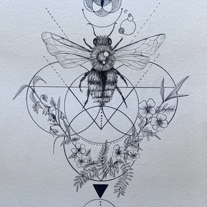 Mystical Bumblebee Sacred Geometry Print - Etsy