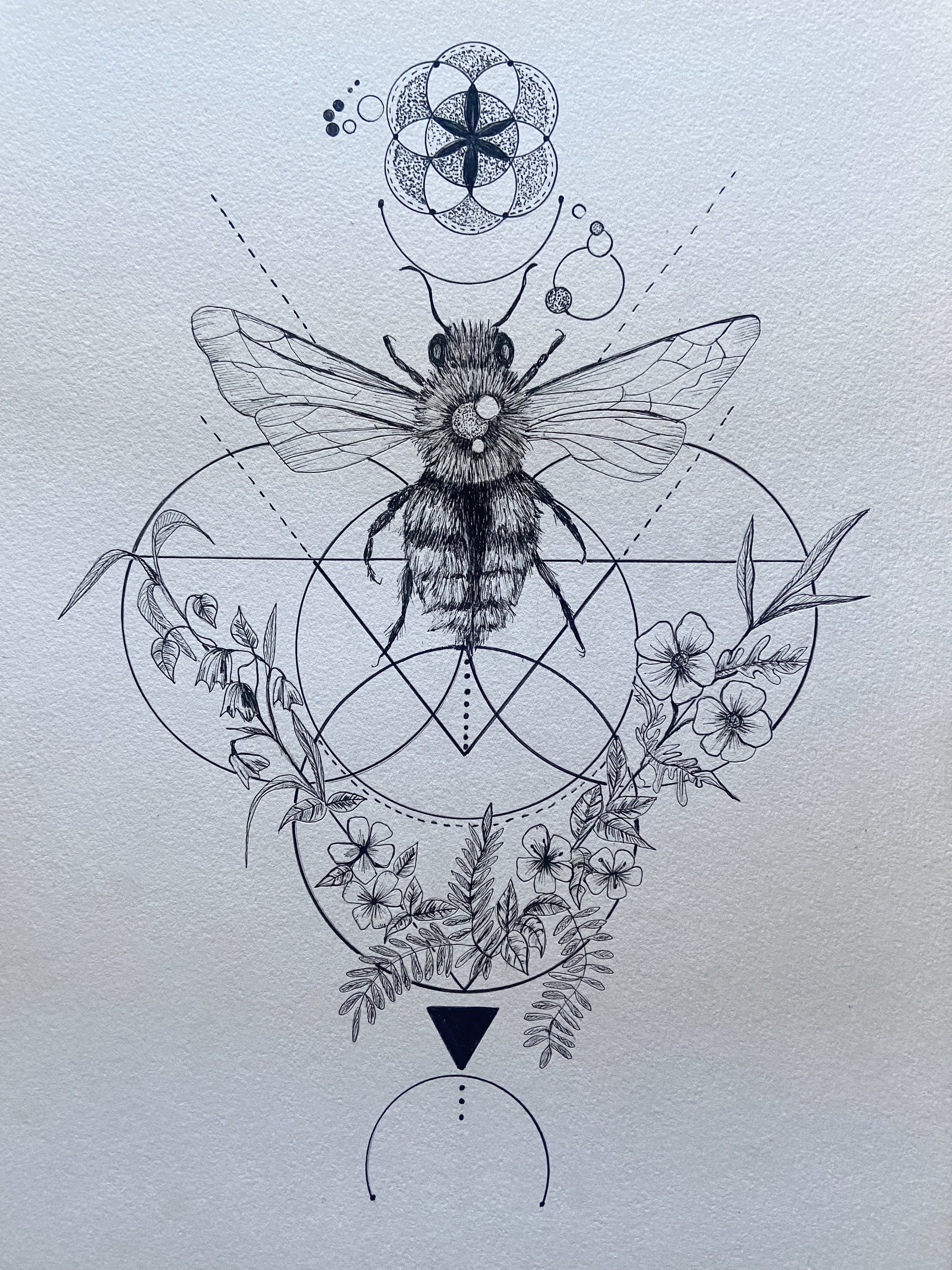 Mystical Bumblebee Sacred Geometry Print - Etsy