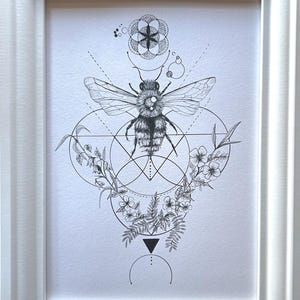 Mystical Bumblebee Sacred Geometry Print - Etsy