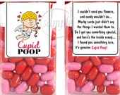Cupid Poop Valentine Tic Tac Labels Tic Tac Stickers Valentine Party ...