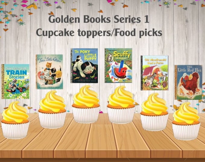 Little Golden Books Cupcake Toppers - Food Picks - Party Supplies ...