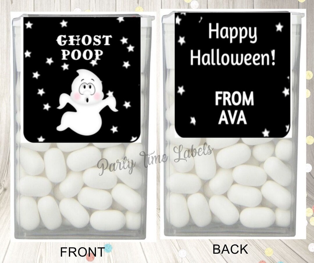 Ghost Poop Tic Tac Labels - Halloween Party Favors - Stickers - 14 CT ...