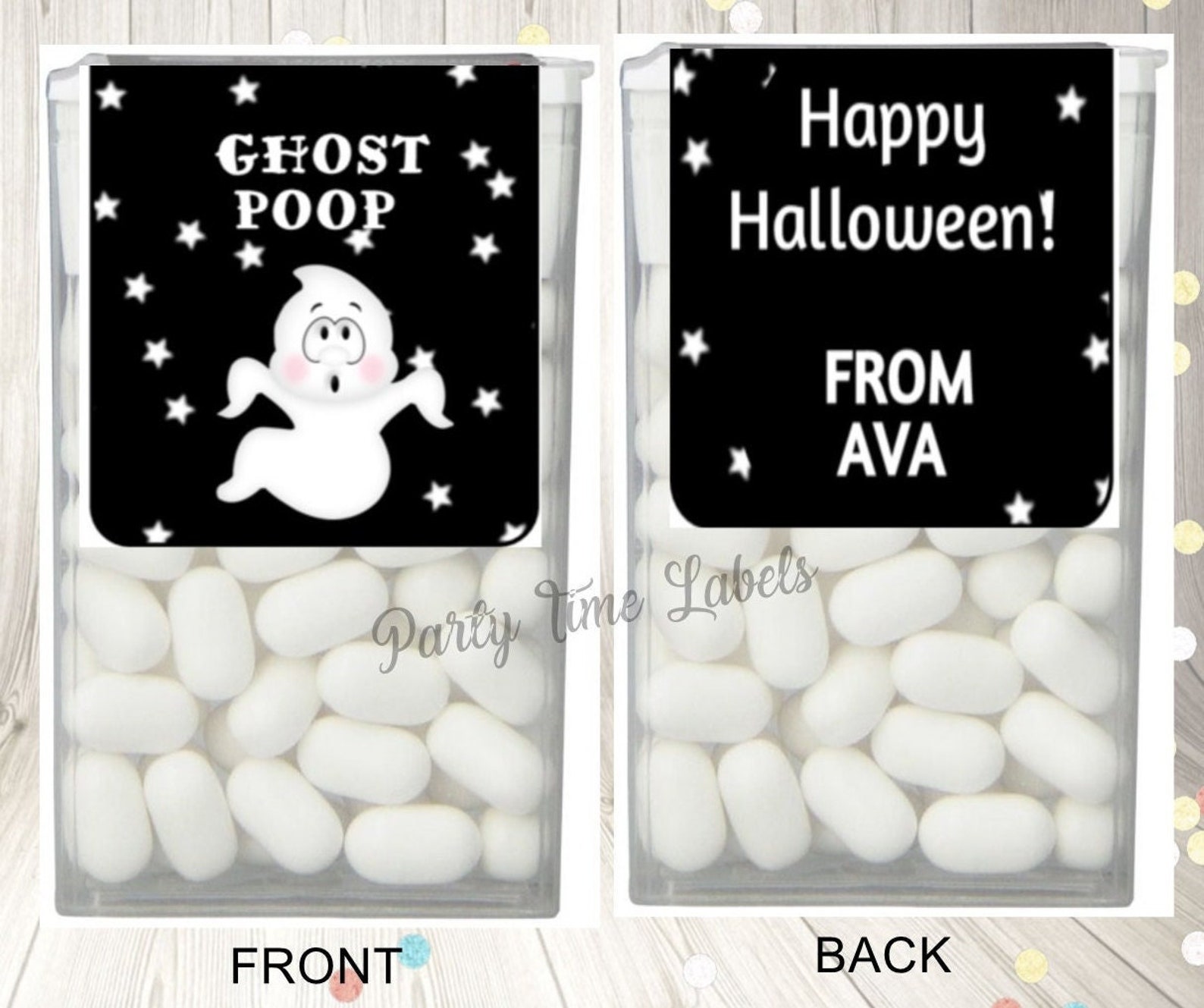 Ghost Poop Tic Tac Labels - Halloween Party Favors - Stickers - 14 CT ...