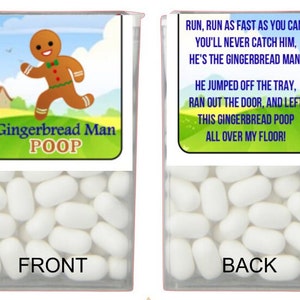 Gingerbread Man Poop Tic Tac Labels - Christmas Stocking Stuffers ...